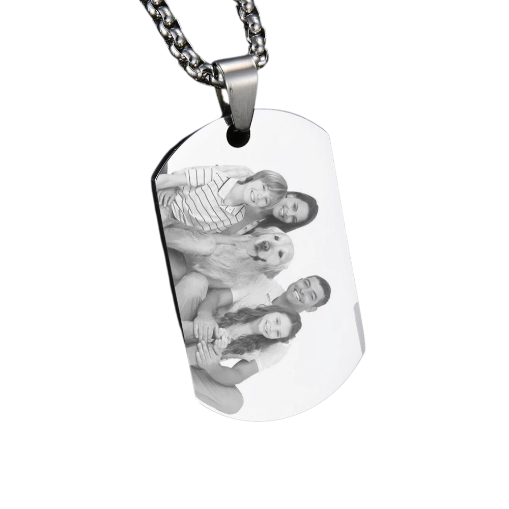 Colar Tag do Exército Família Personalizado Banhado